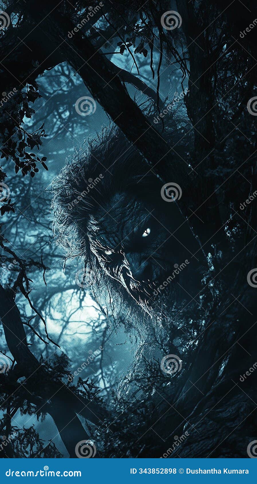 Vampire in a Haunted Forest Illustration Stock Illustration ...