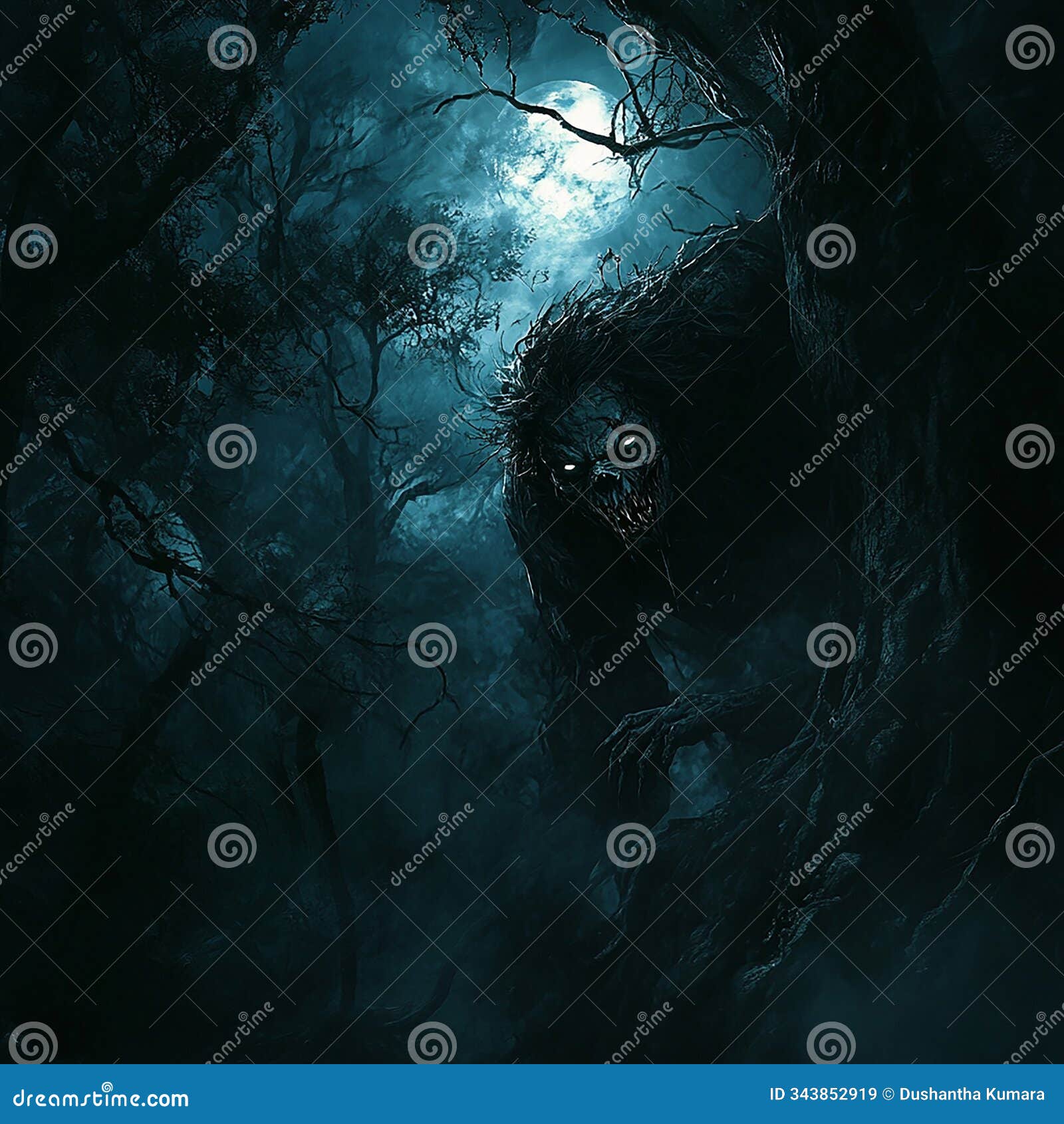 Vampire in a Haunted Forest Illustration Stock Illustration ...