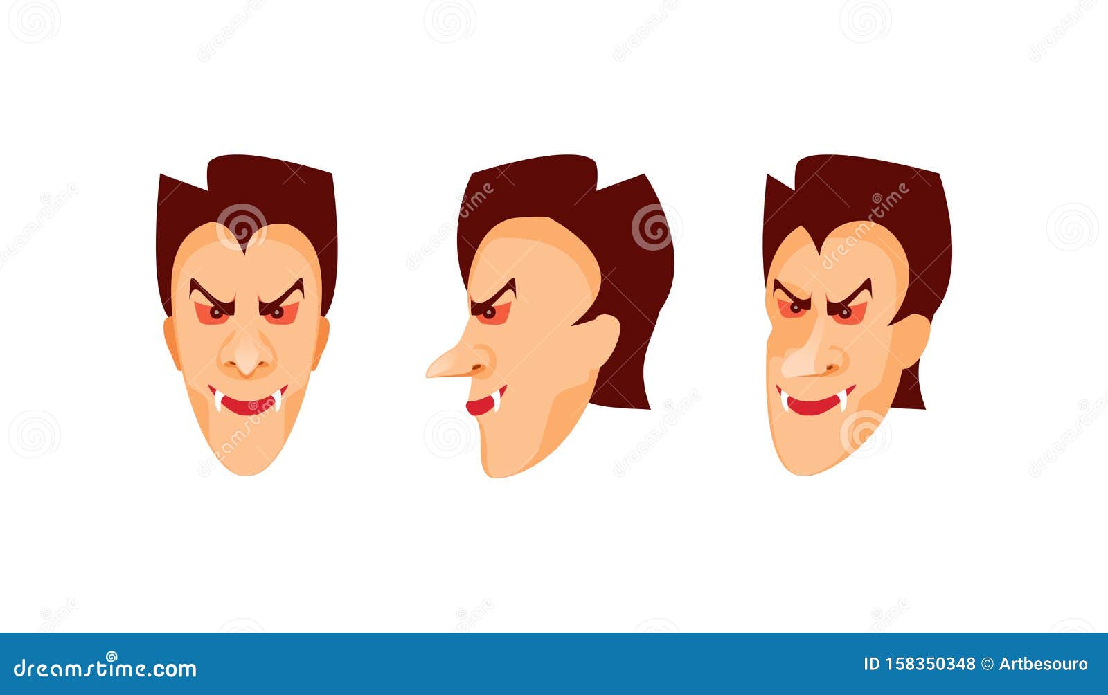 Vampire head vector stock vector. Illustration of fear - 158350348
