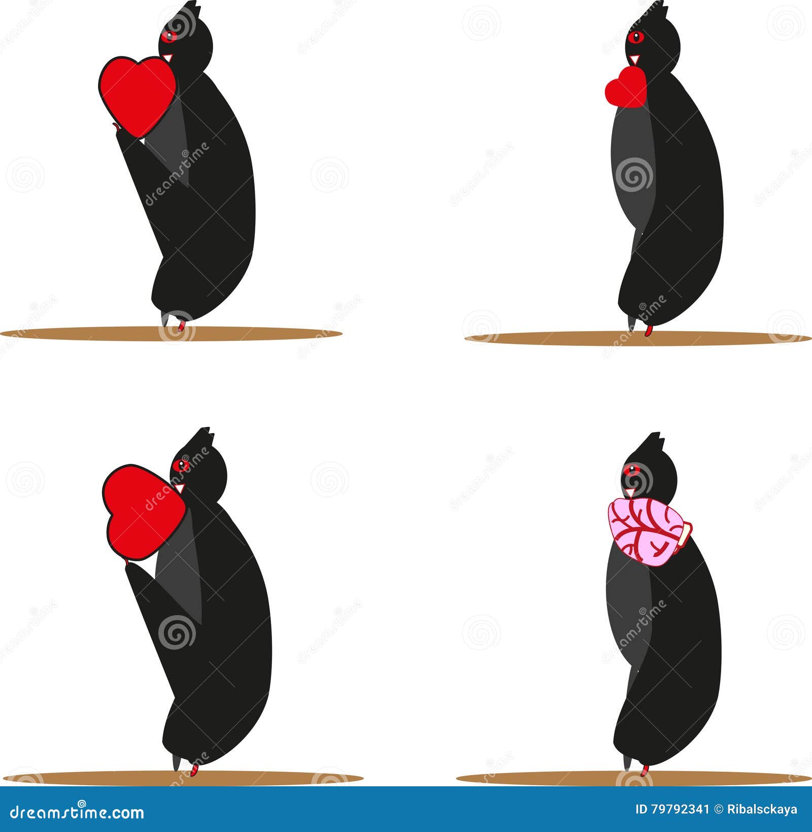 Vampire with heart stock vector. Illustration of teeth - 79792341