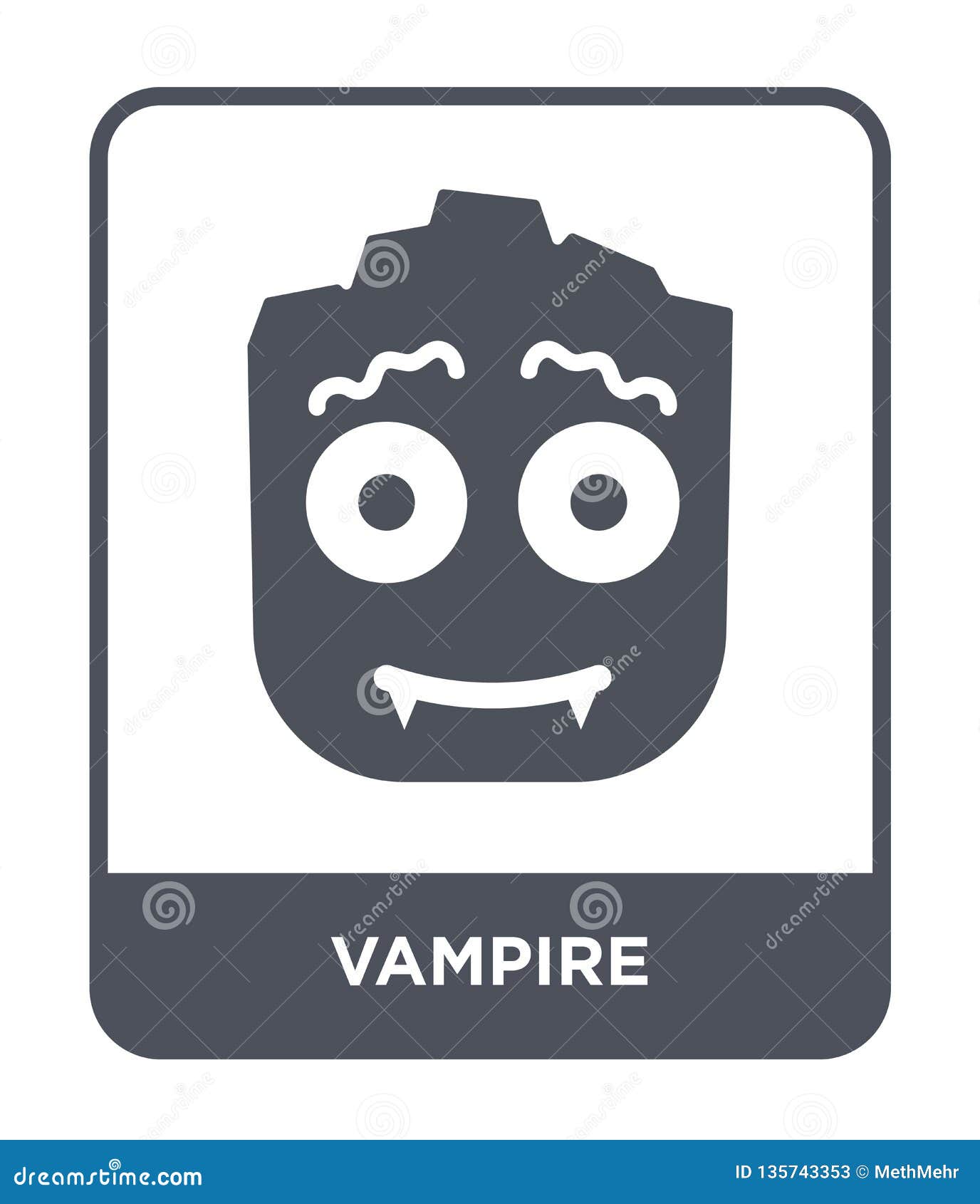 Vampire Icon in Trendy Design Style. Vampire Icon Isolated on White ...