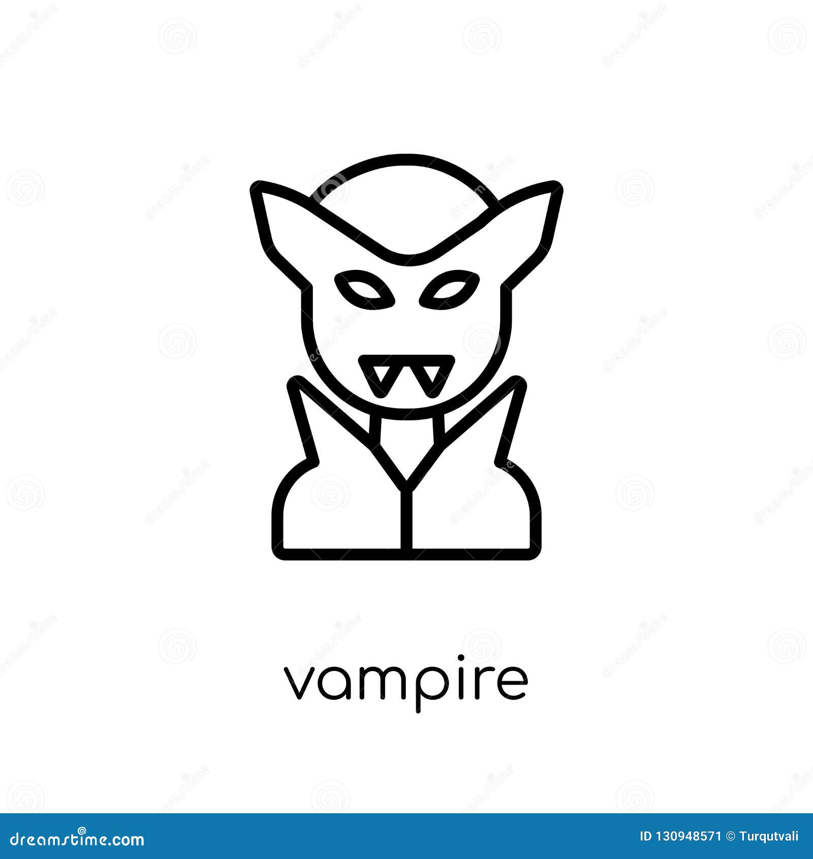 Vampire Icon. Trendy Modern Flat Linear Vector Vampire Icon on W Stock ...