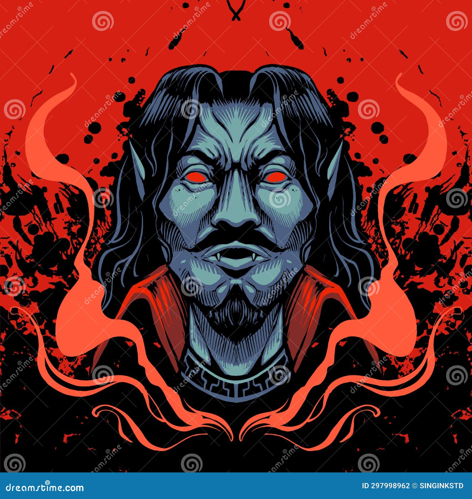 The Vampire Illustration Head Vector Stock Vector - Illustration of ...