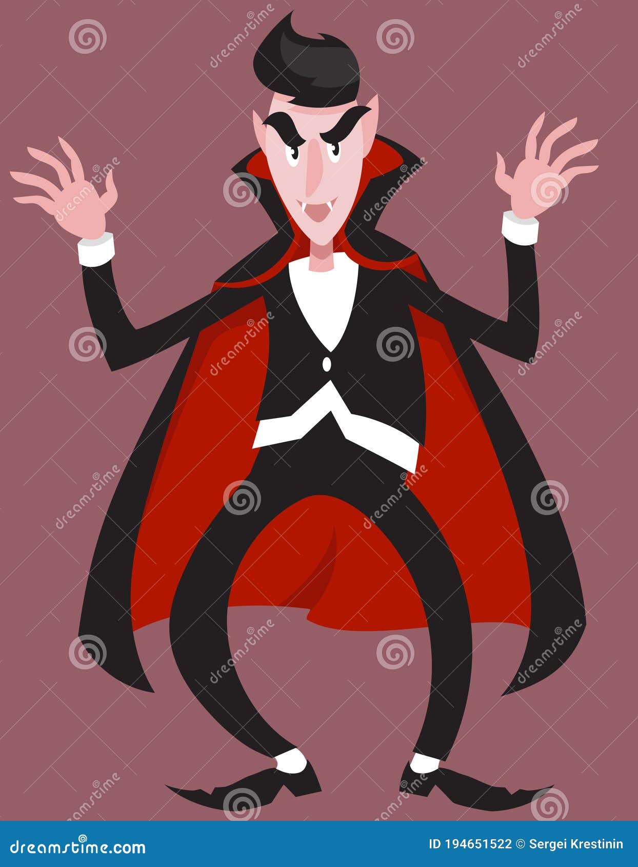Vampire in Intimidating Pose. Stock Vector - Illustration of spooky ...