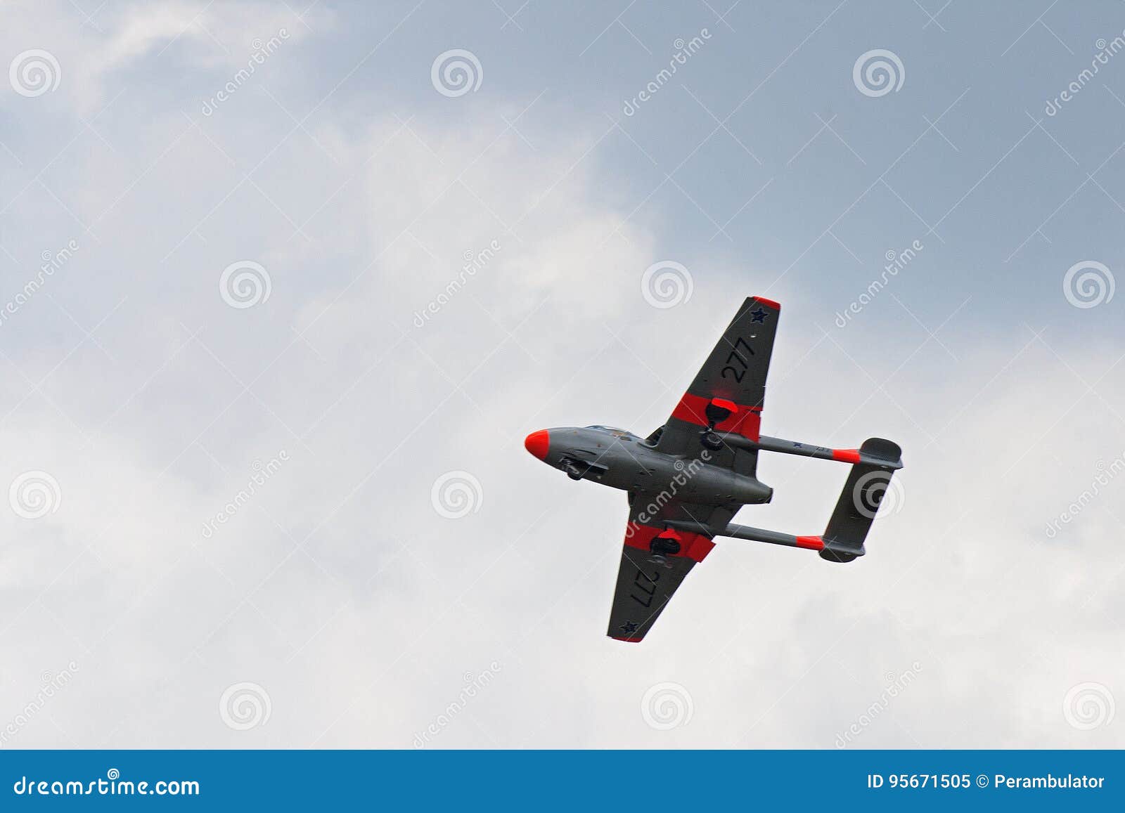 VAMPIRE JET FLYING AGAINST the SKY Stock Image - Image of wing, colour ...