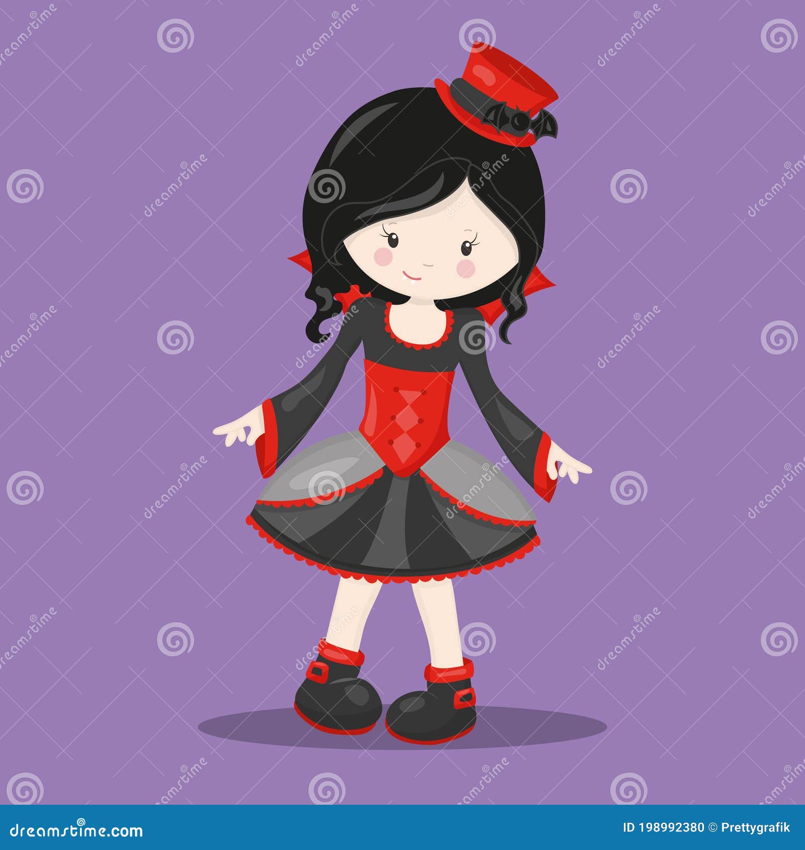 Vampire Kids Vampire Female 08 Stock Vector - Illustration of female ...