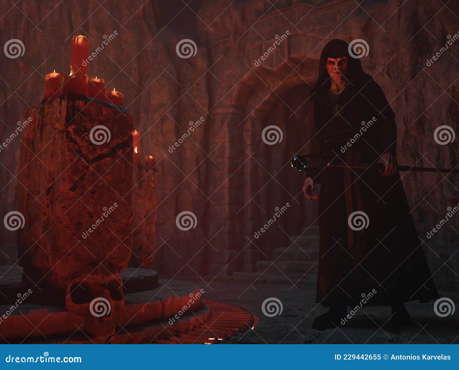 Vampire in the Kingdom of Darkness, Hell Stock Illustration ...