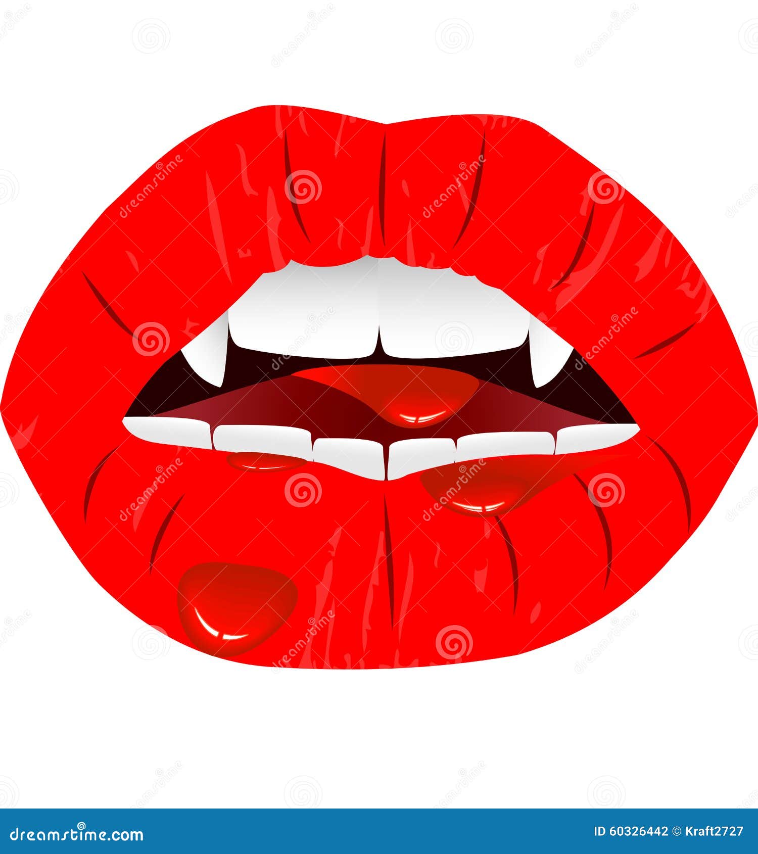 Vampire lips stock vector. Illustration of human, caucasian - 60326442