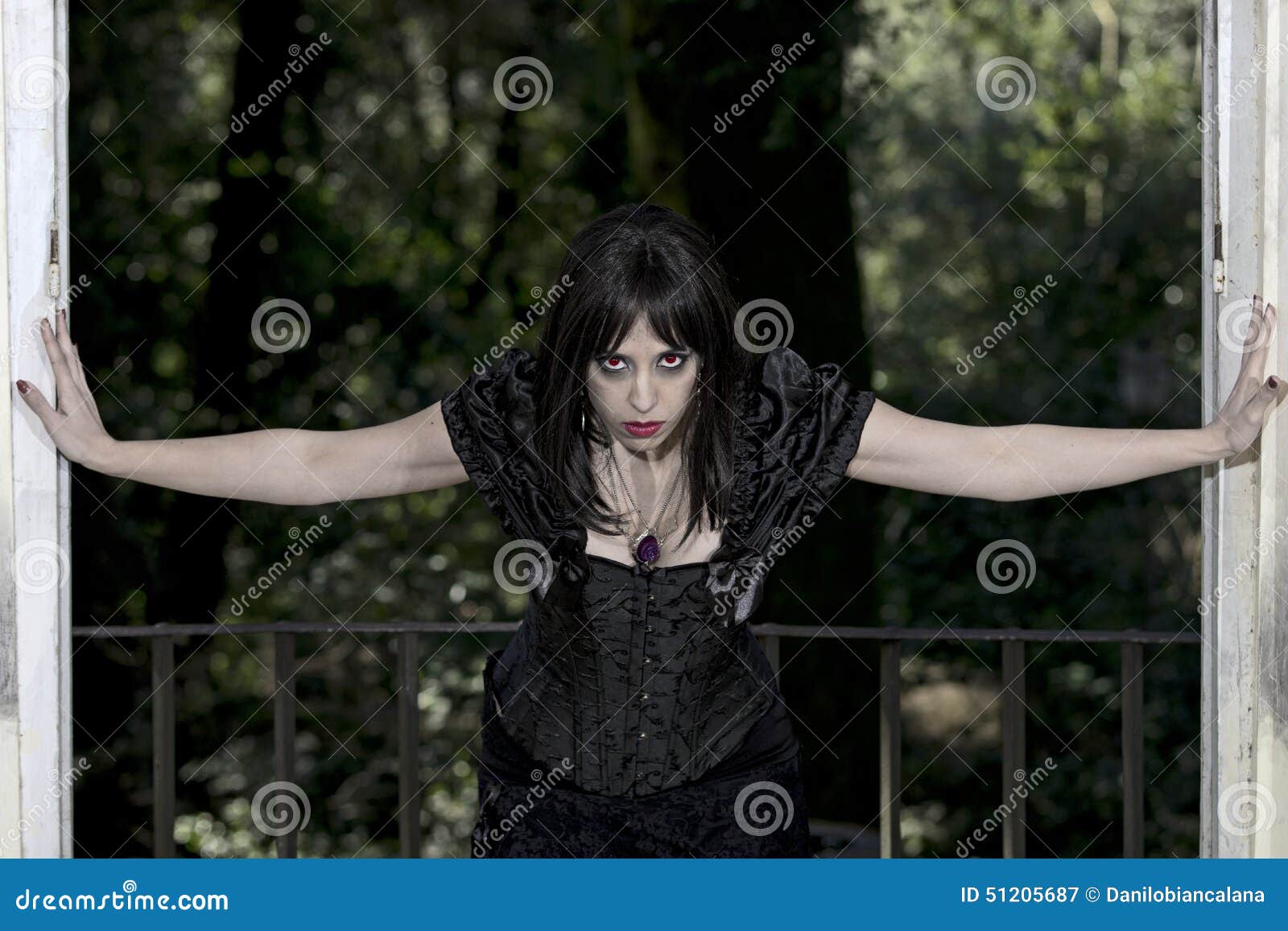 Vampire look stock image. Image of mystery, black, woman - 51205687