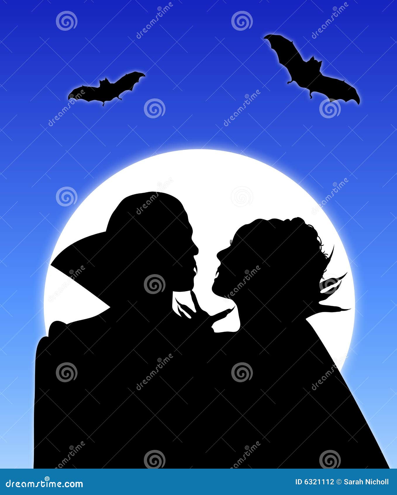 Vampire Love 2 stock illustration. Illustration of moon - 6321112
