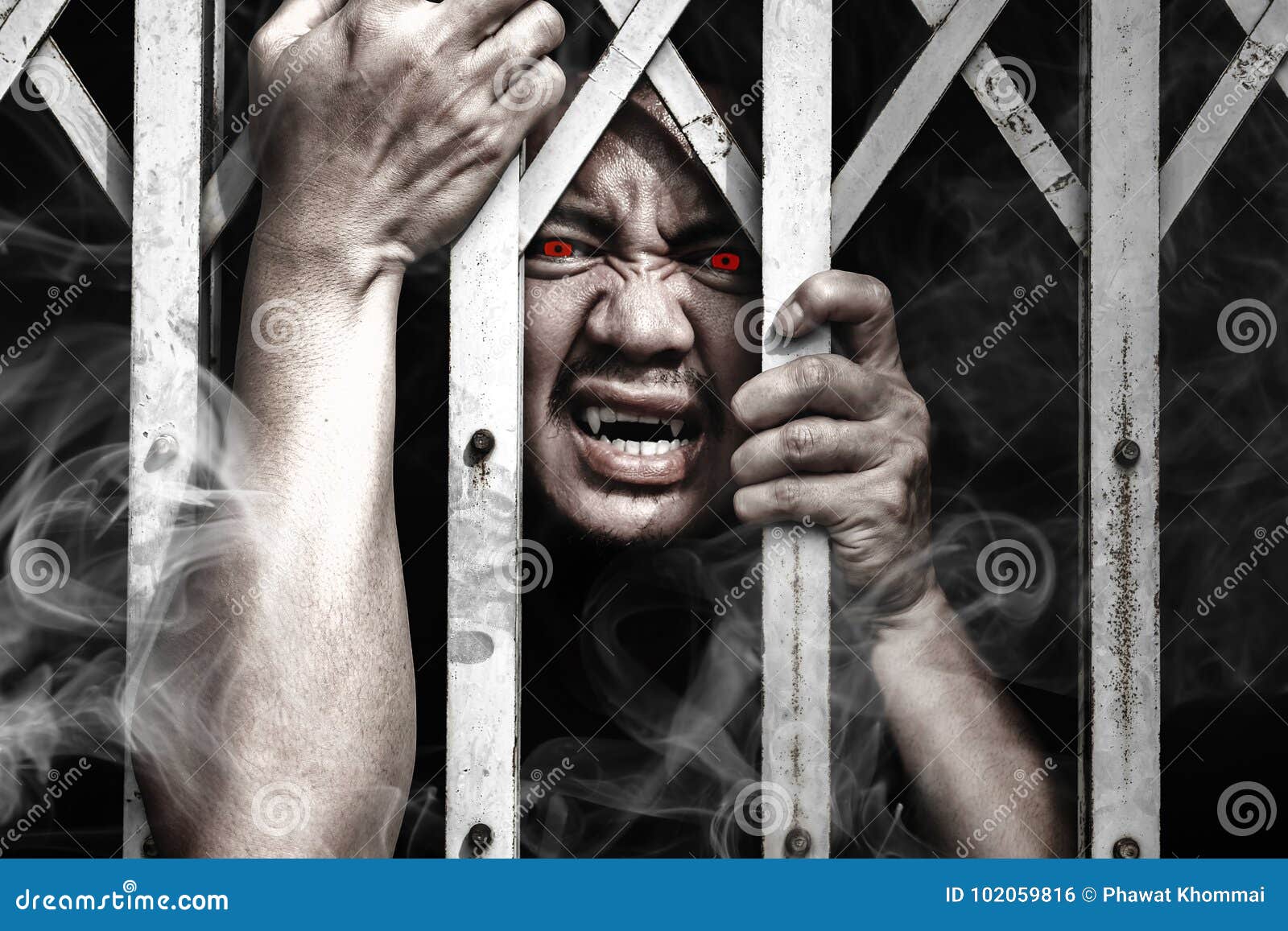 Vampire Man is Being Burned by Sunlight. Halloween Concept Stock Photo ...