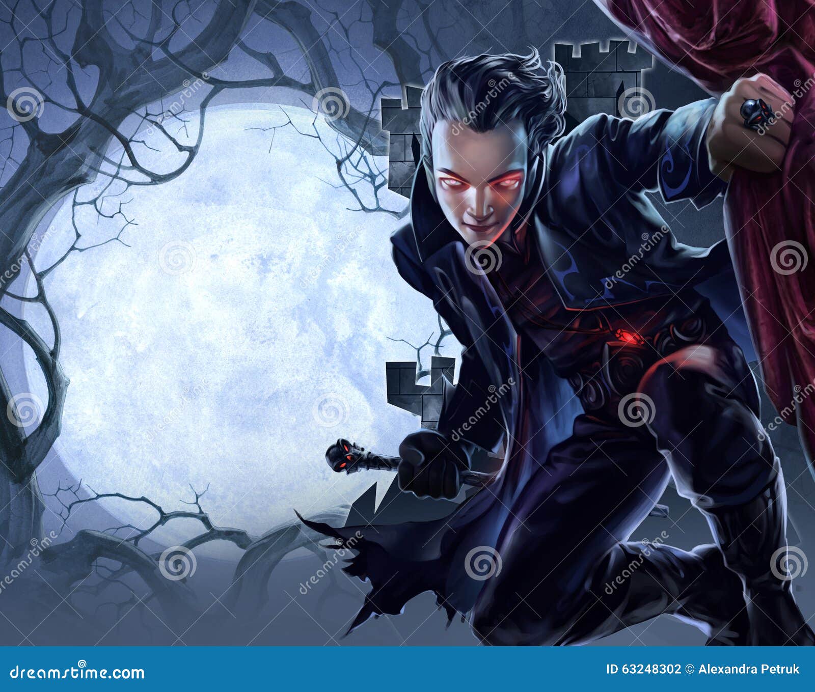 Vampire masculin beau illustration stock. Illustration du immortel ...