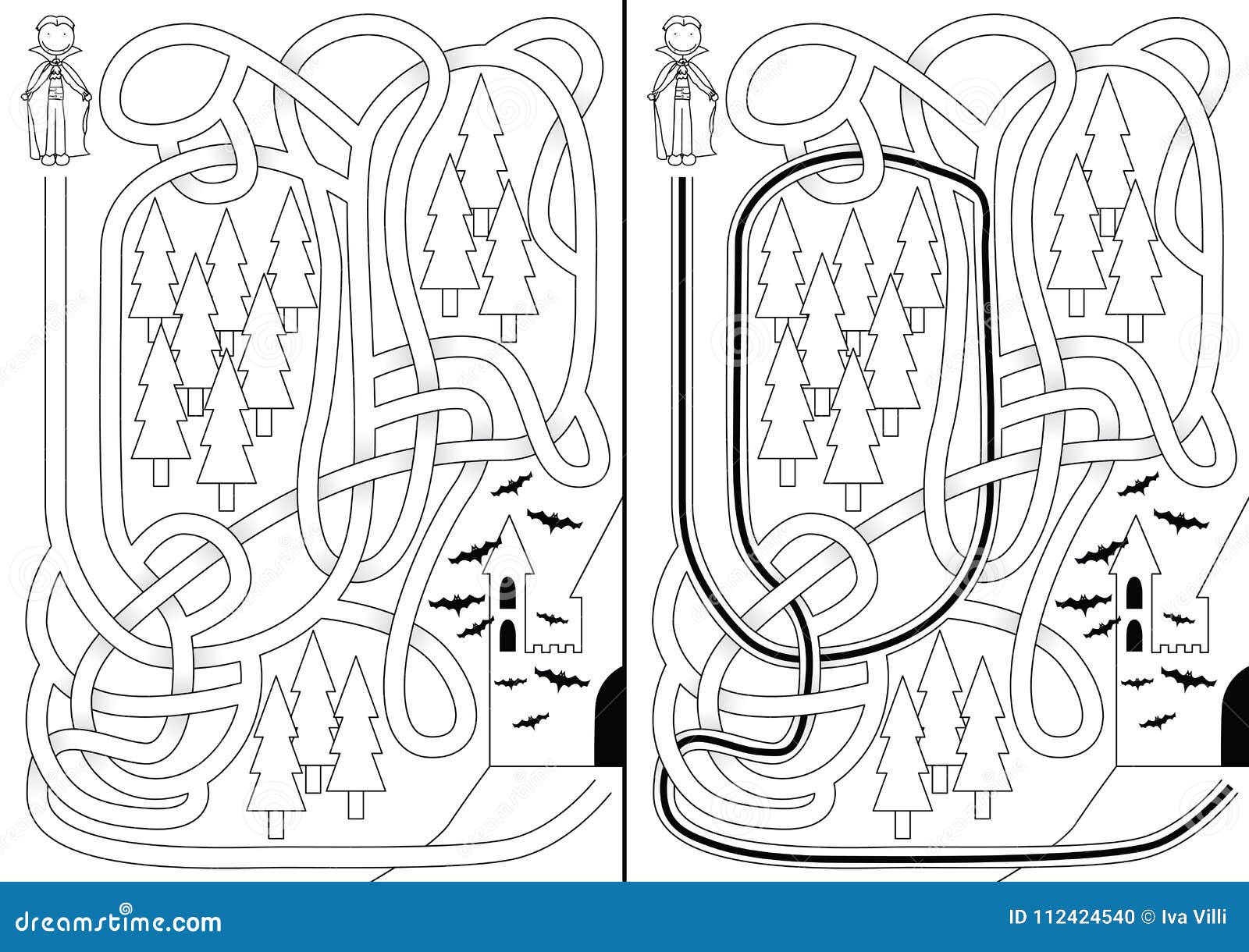 Vampire maze stock vector. Illustration of haunted, vampire - 112424540