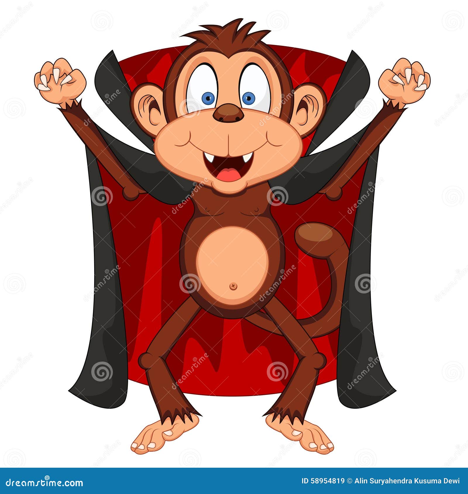 Vampire Monkey Cartoon stock vector. Illustration of cheerful - 58954819