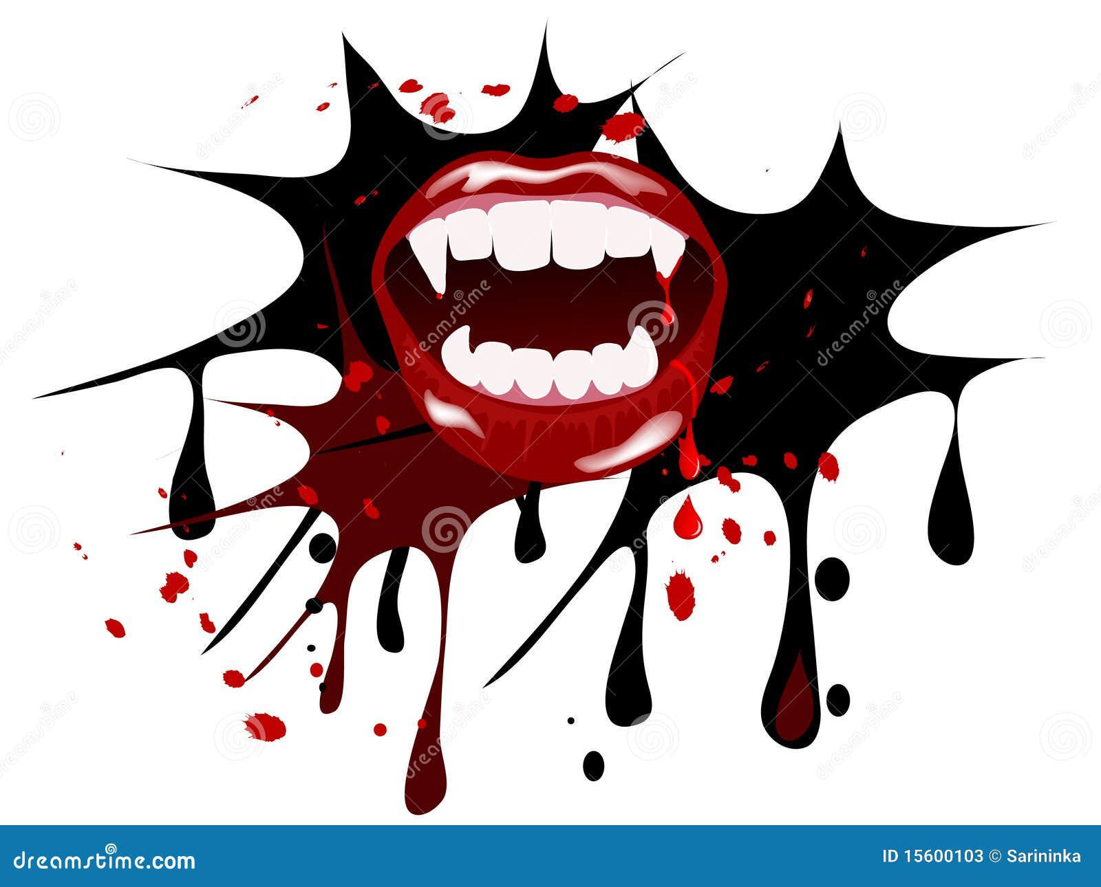 Vampire mouth stock vector. Illustration of teeth, blood - 15600103