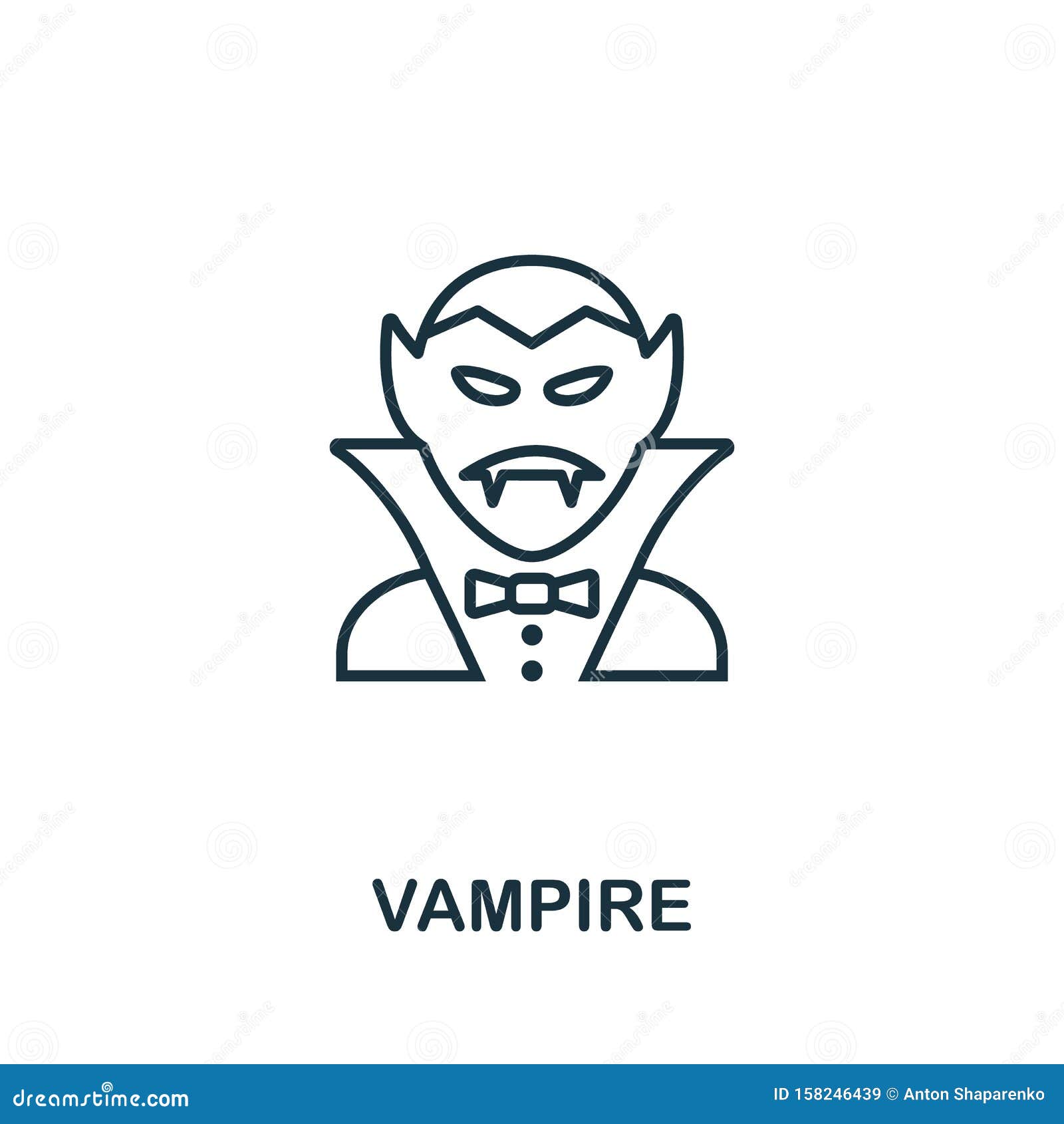 Vampire Outline Icon. Thin Line Style from Halloween Icons Collection ...