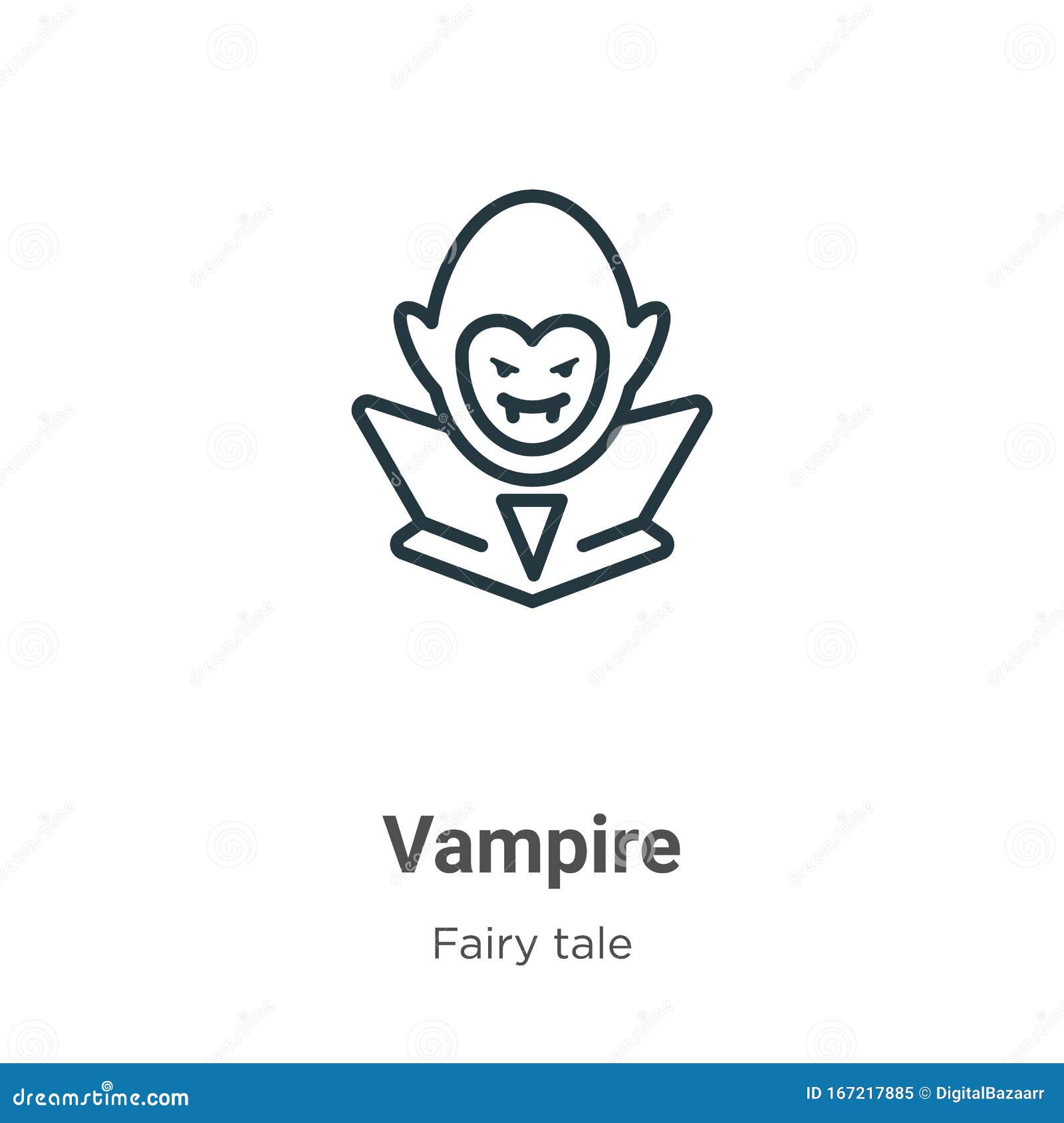 Vampire Outline Vector Icon. Thin Line Black Vampire Icon, Flat Vector ...
