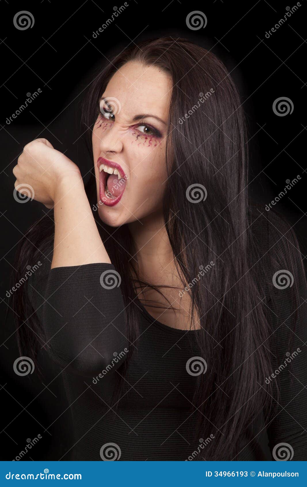 Vampire Ready To Bite Wrist Stock Image - Image of horror, attractive ...