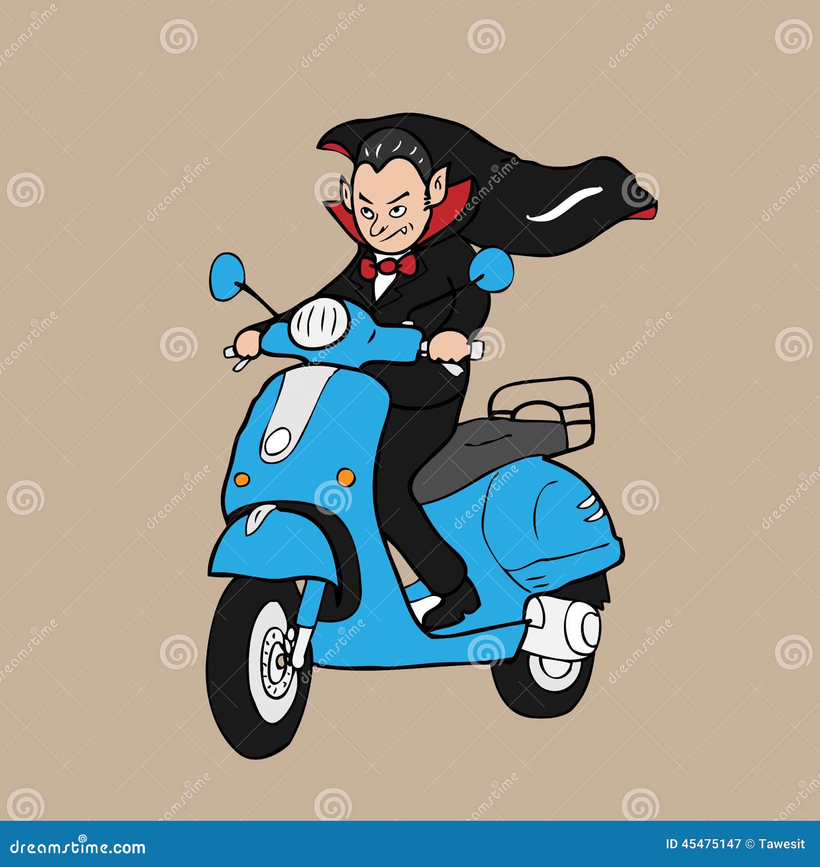 Vampire riding scooter stock vector. Illustration of speed - 45475147