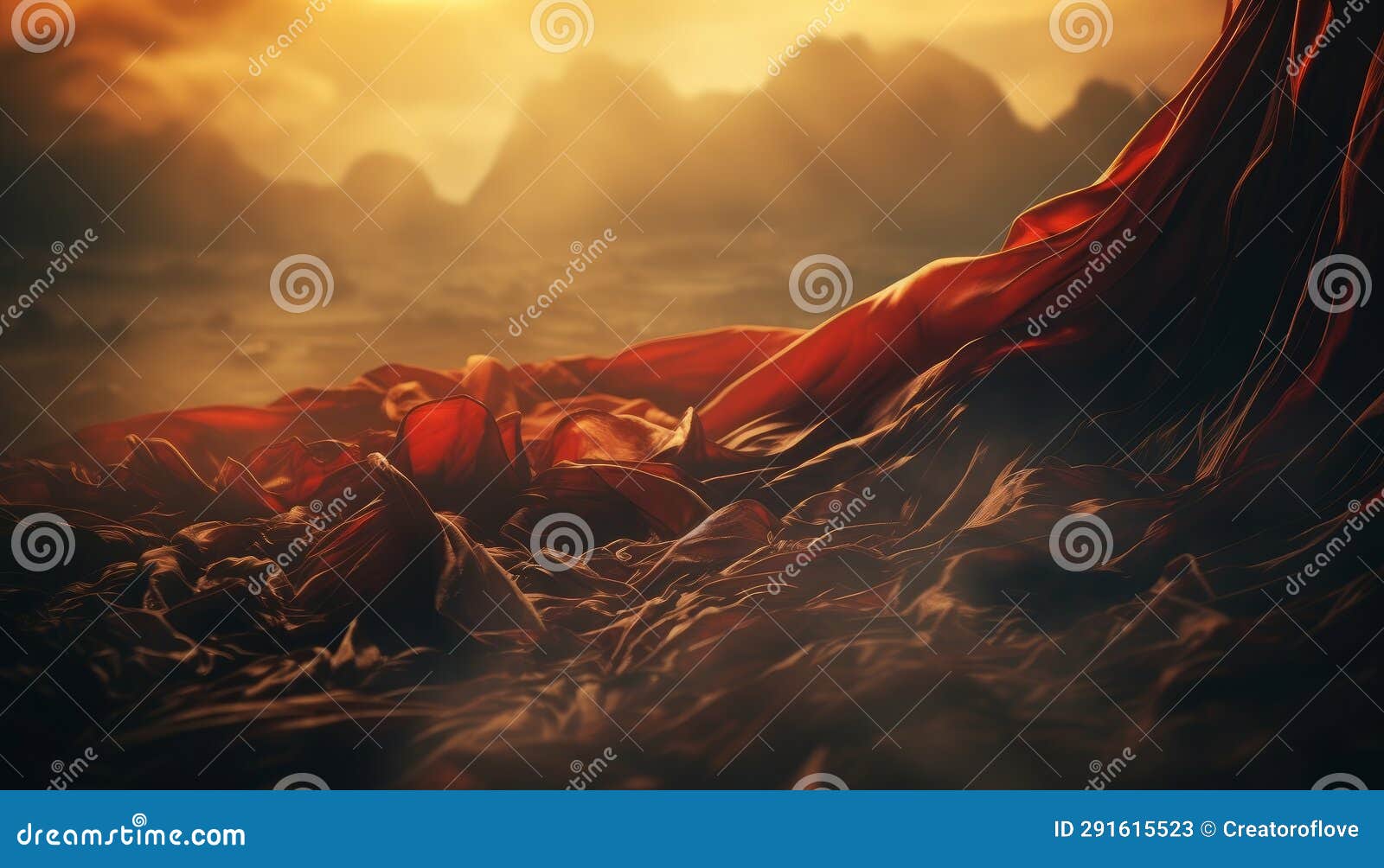 A Vampire S Cape Blowing on Land Generative AI Stock Illustration ...