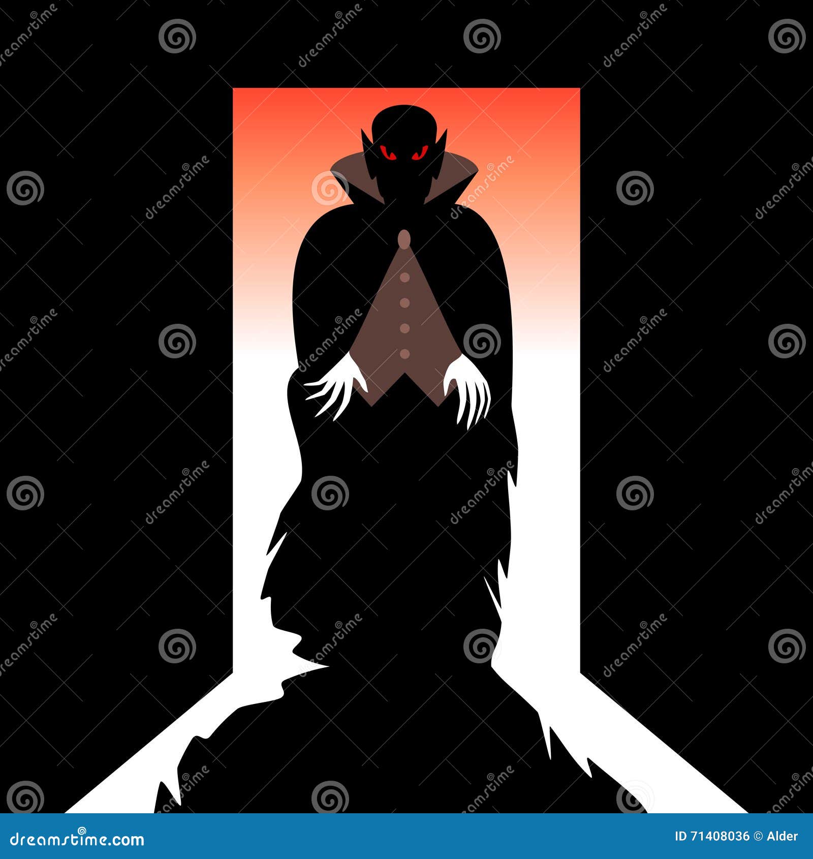 Vampire stock vector. Illustration of bloodsucker, mystical - 71408036