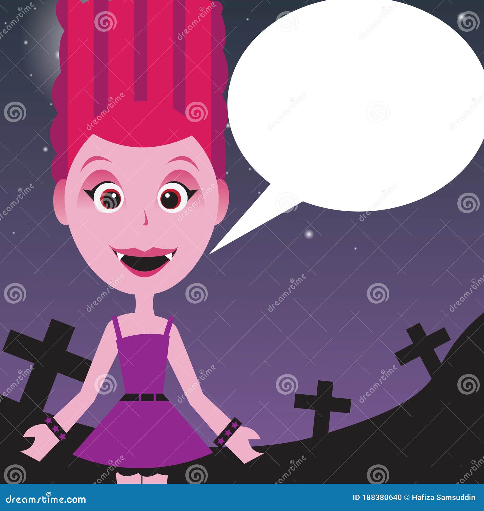 Vampire with Speech Bubble. Vector Illustration Decorative Design Stock ...