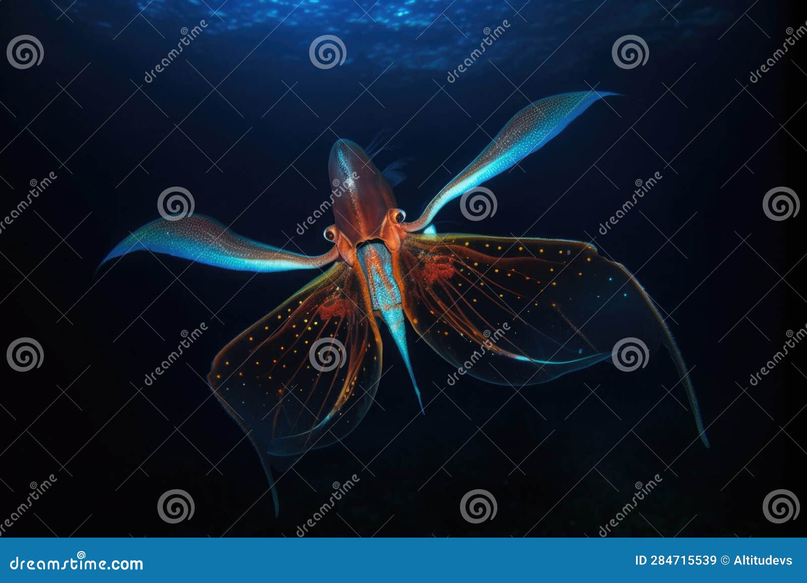 Vampire Squid Isolated On Transparent Background. Royalty-Free Stock ...