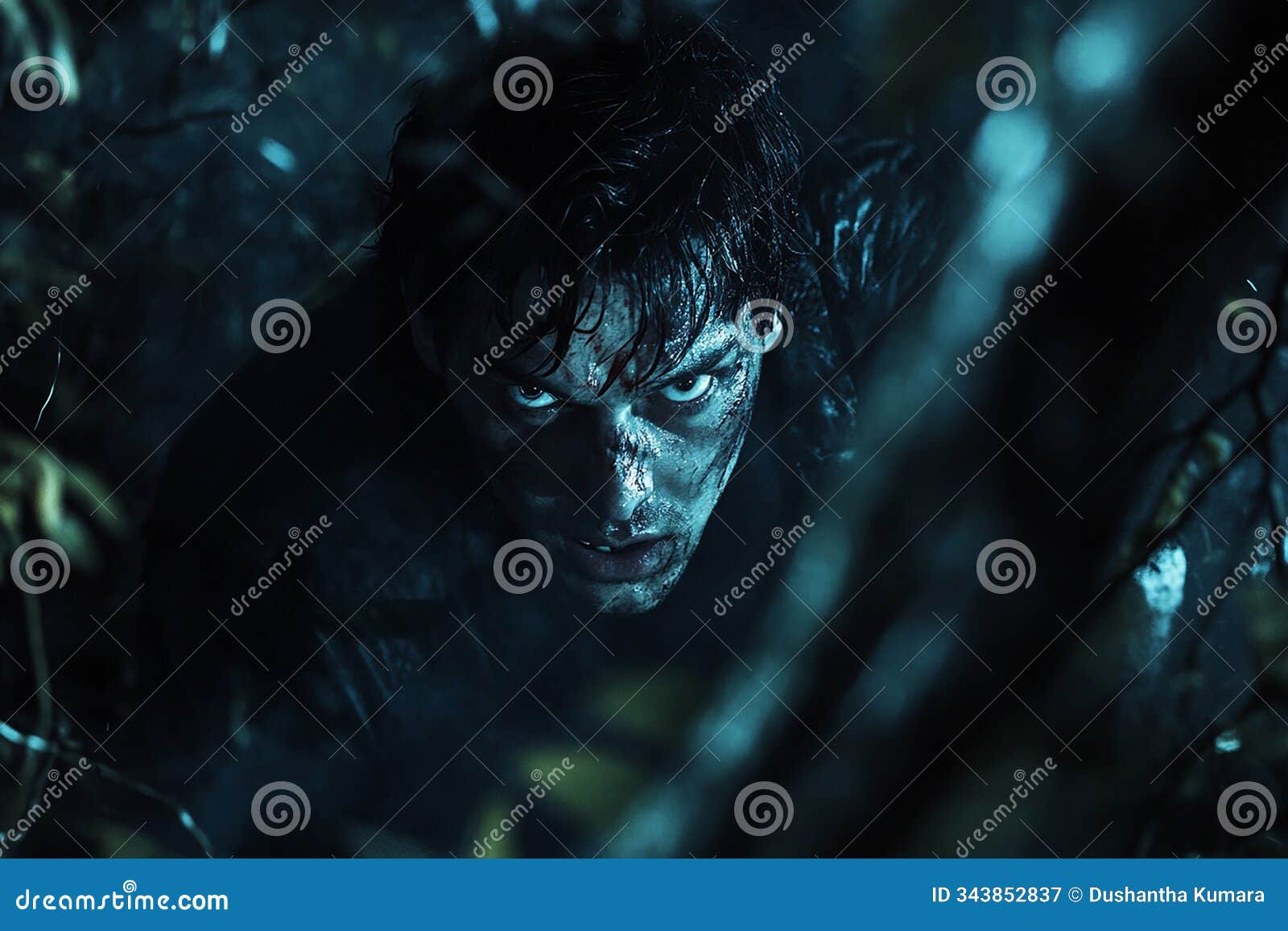 Vampire in a Haunted Forest Illustration Stock Illustration ...