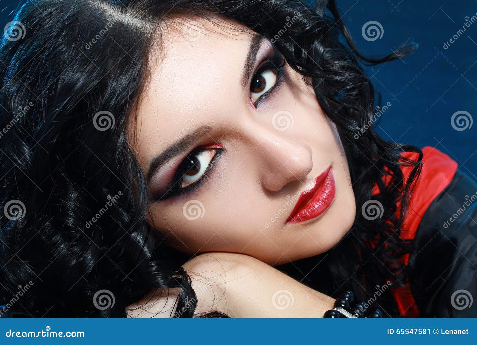 Vampire style make up stock image. Image of party, lips - 65547581