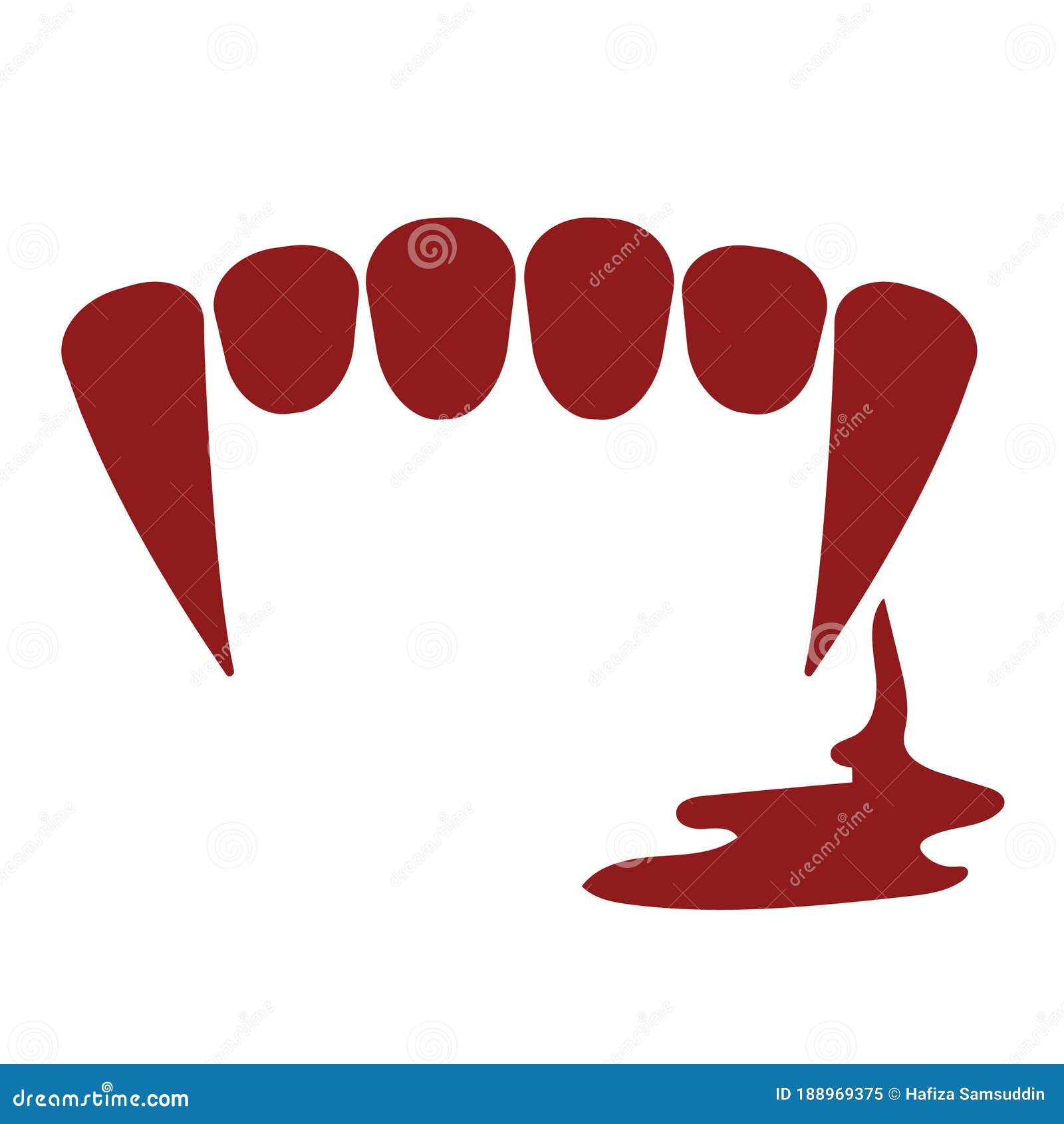 Vampire Teeth with Blood. Vector Illustration Decorative Design Stock ...