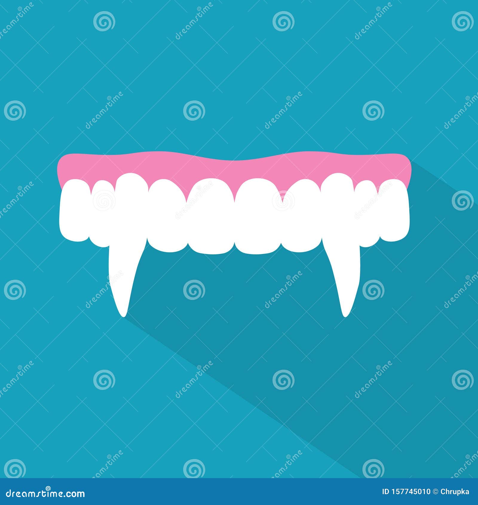 Vampire teeth, fangs icon stock vector. Illustration of vector - 157745010