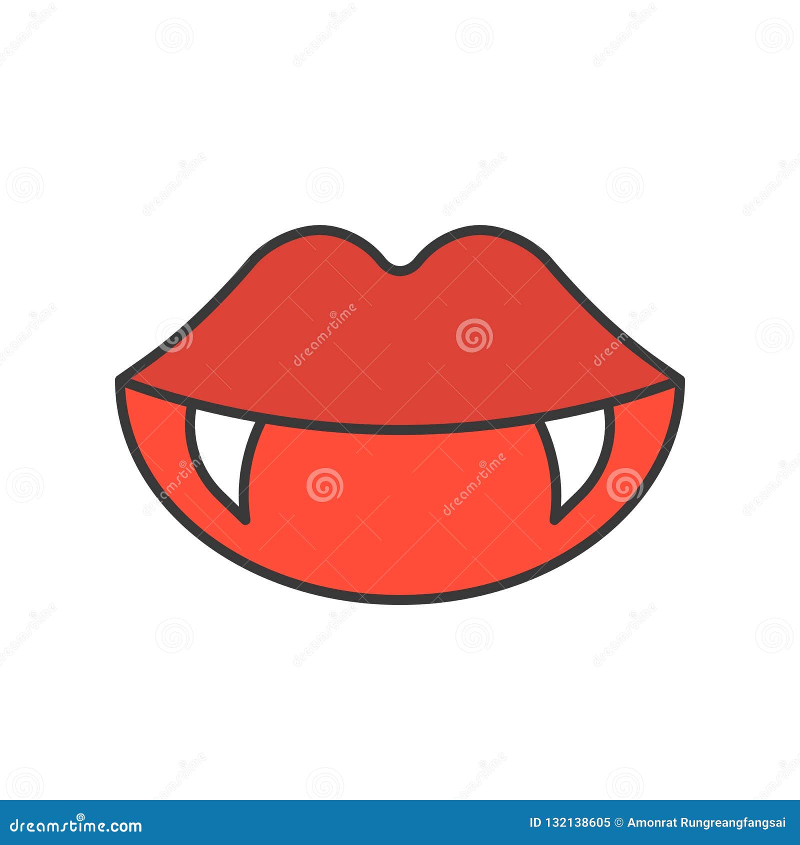 Vampire Teeth, Halloween Related Icon, Outline Design Editable S Stock ...