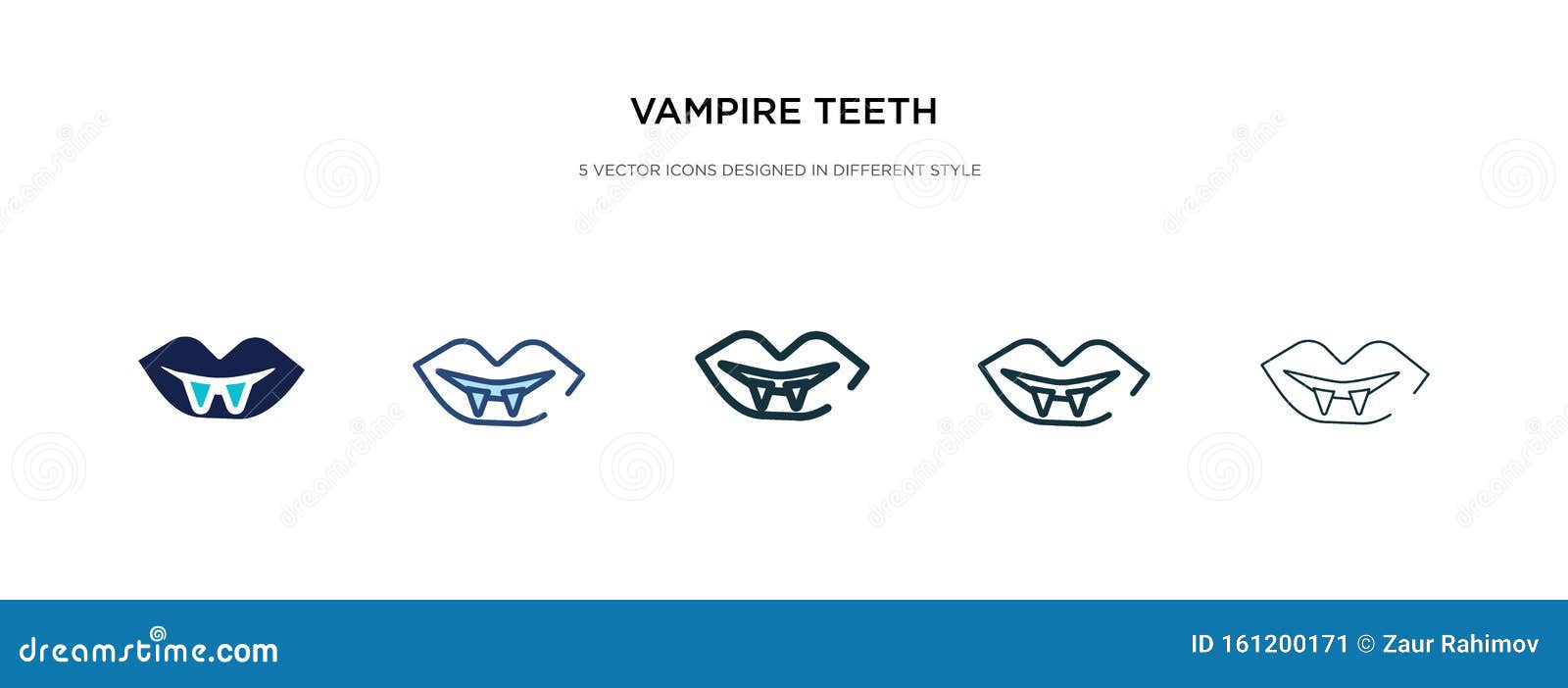 Vampire Teeth Icon in Different Style Vector Illustration. Two Colored ...