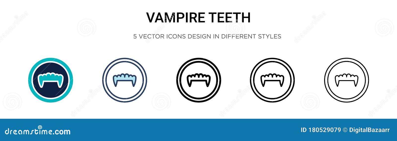 Vampire Teeth Icon in Filled, Thin Line, Outline and Stroke Style ...