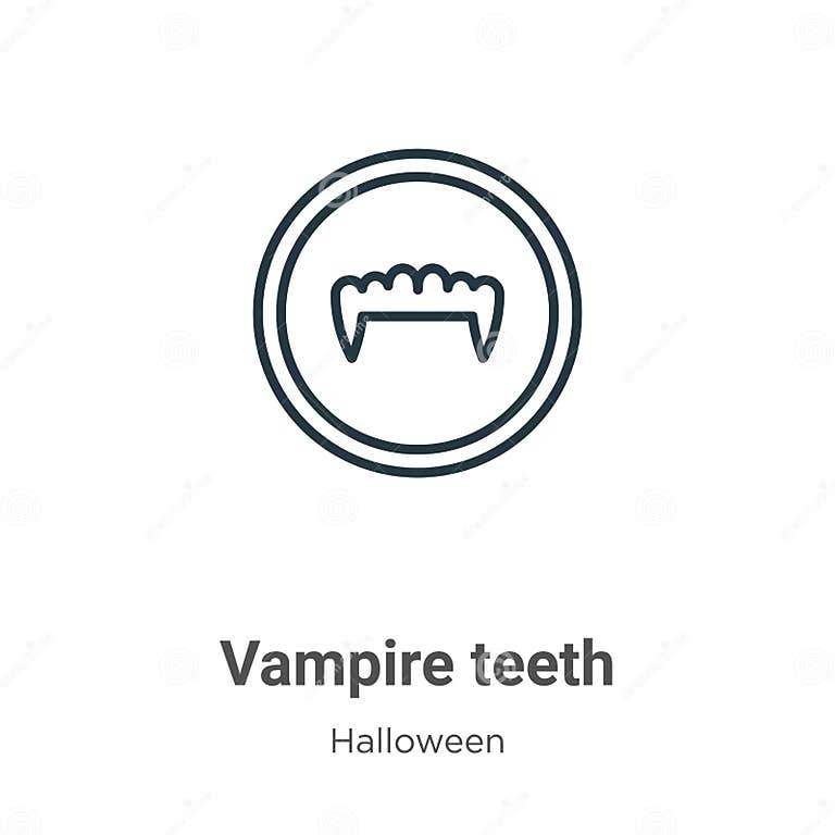 Vampire Teeth Outline Vector Icon. Thin Line Black Vampire Teeth Icon ...