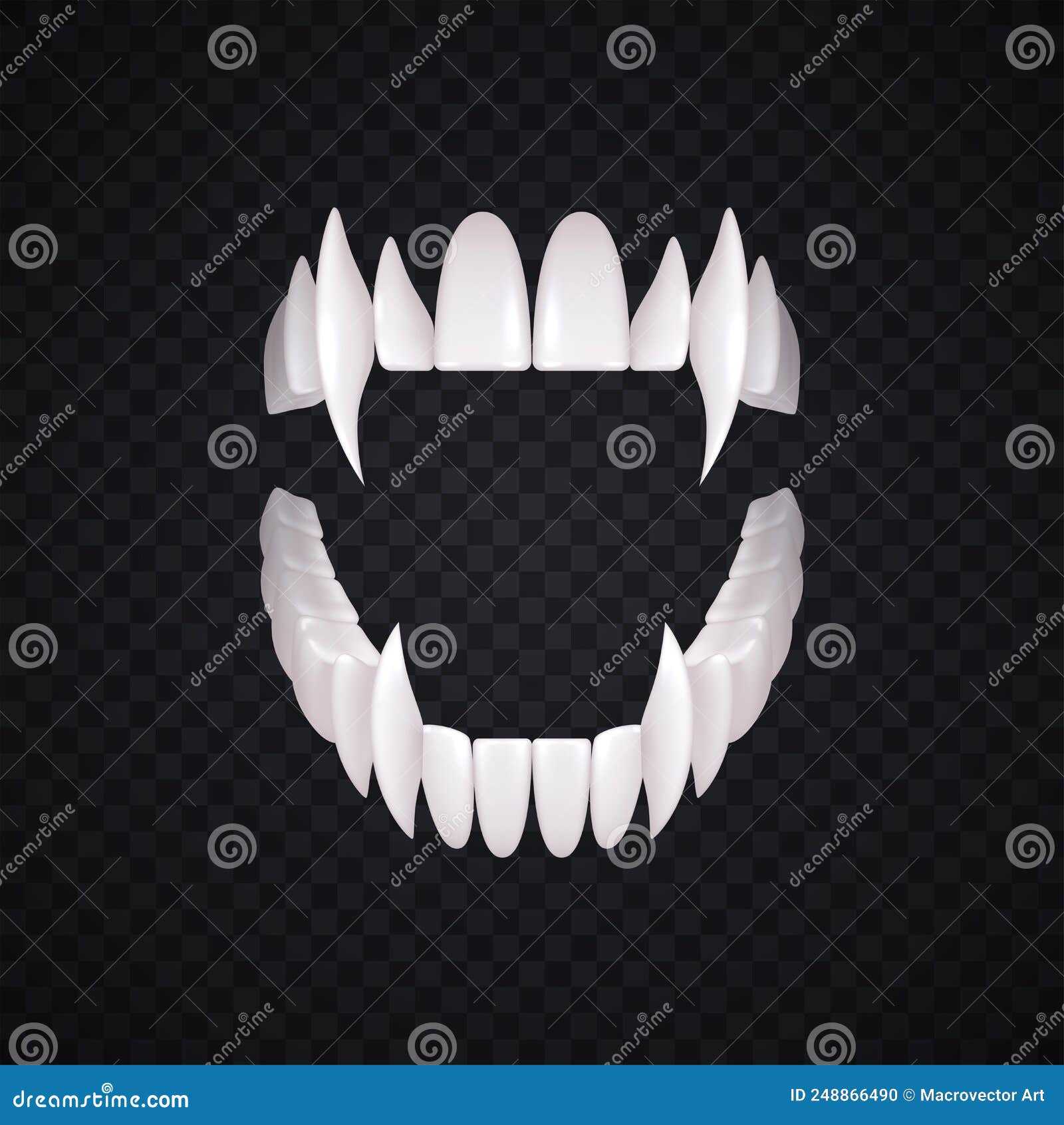 Vampire Teeth Realistic Composition Stock Vector - Illustration of bite ...