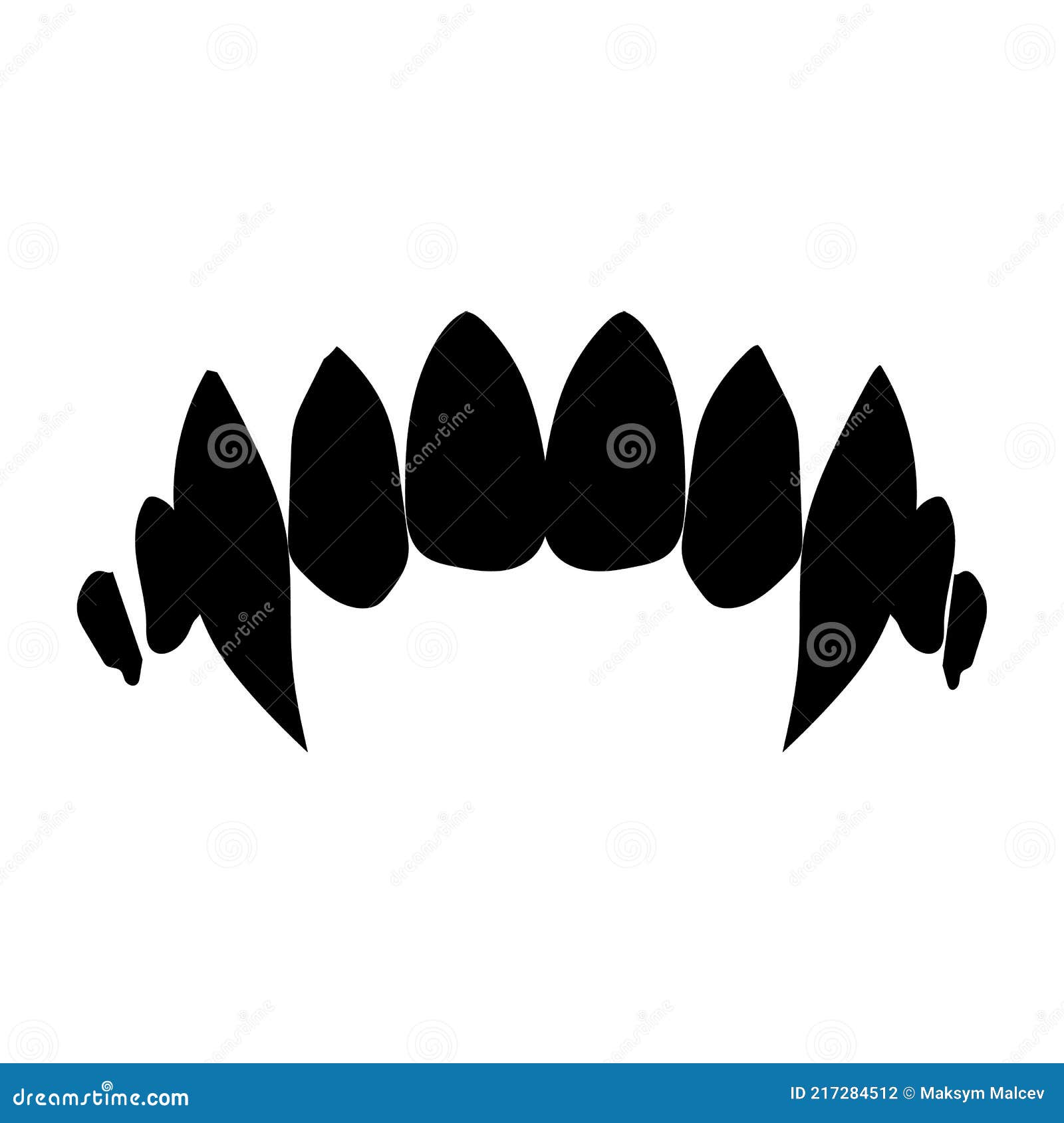Vampire Teeth Vector Isolated on White Background Stock Vector ...