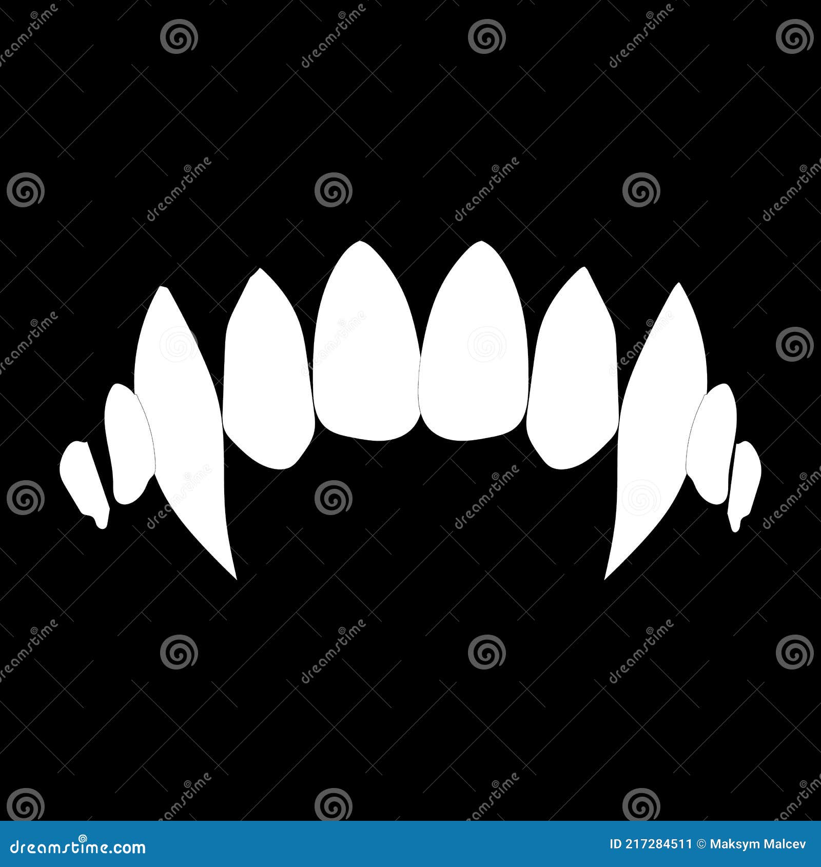 Vampire Teeth Vector Isolated on Black Background Stock Vector ...