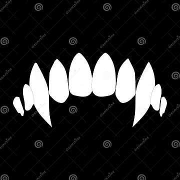 Vampire Teeth Vector Isolated on Black Background Stock Vector ...
