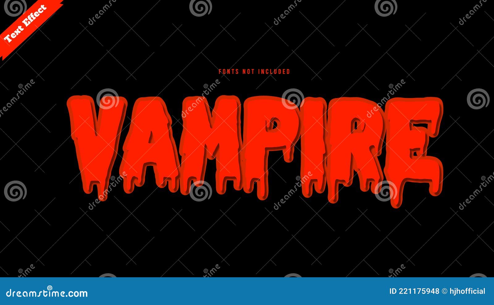 Vampire Text Effect Design Vector. Editable 3d Text Stock Vector ...