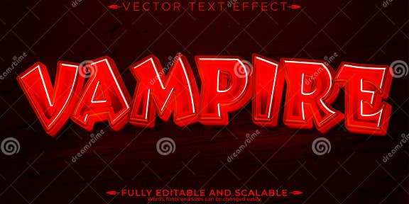 Vampire Text Effect, Editable Blood and Dracula Text Style Stock Vector ...