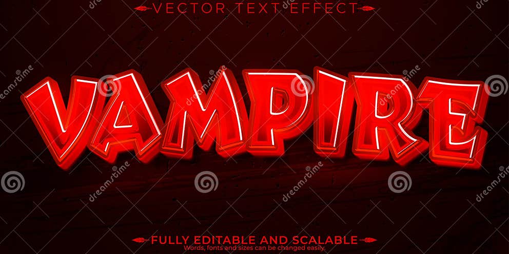 Vampire Text Effect, Editable Blood and Dracula Text Style Stock Vector ...
