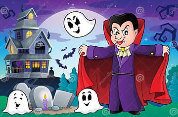 Vampire theme image 9 stock vector. Illustration of house - 77476627