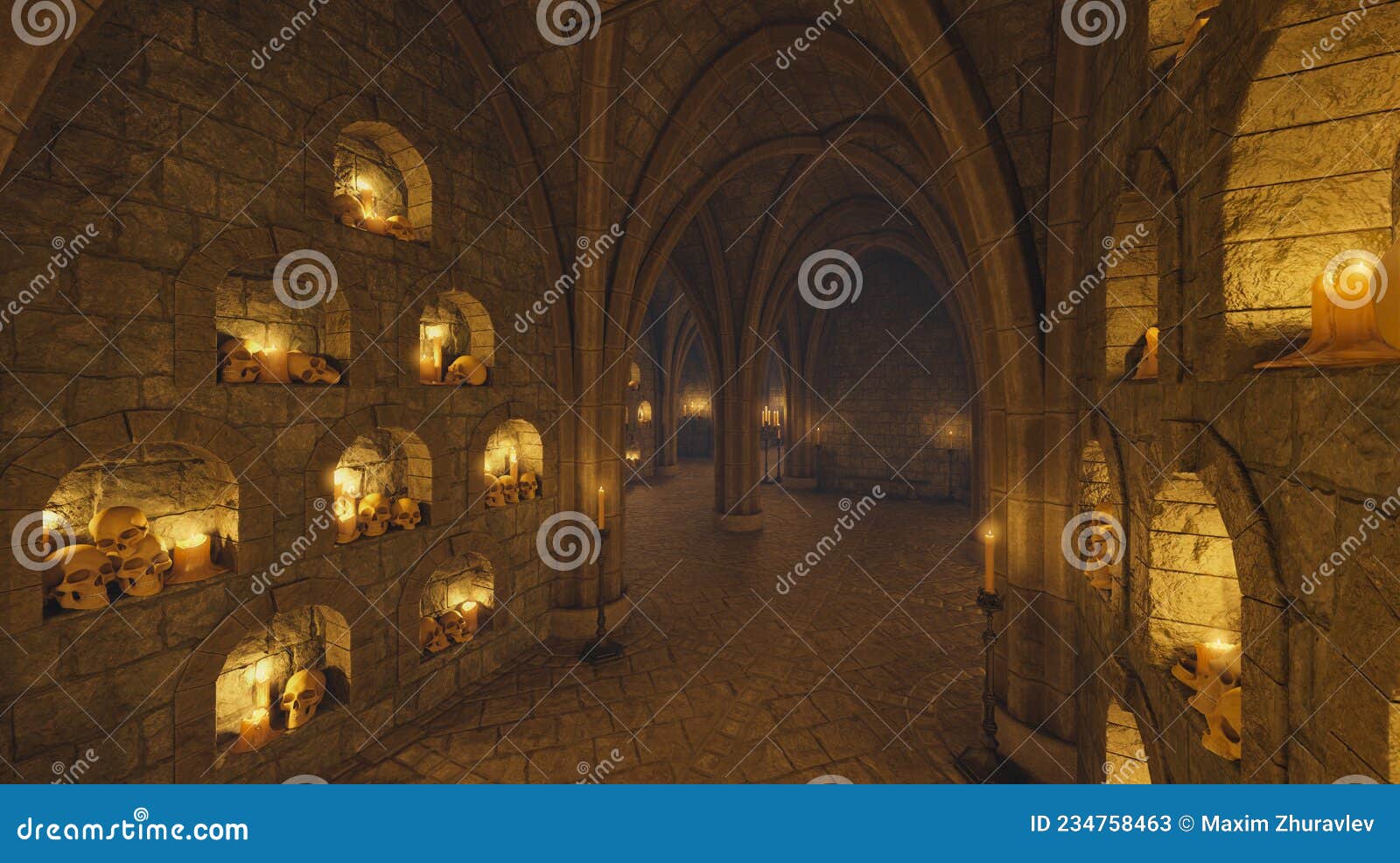 Vampire Vault Ckulls And Coffins 3d Illustration | CartoonDealer.com ...