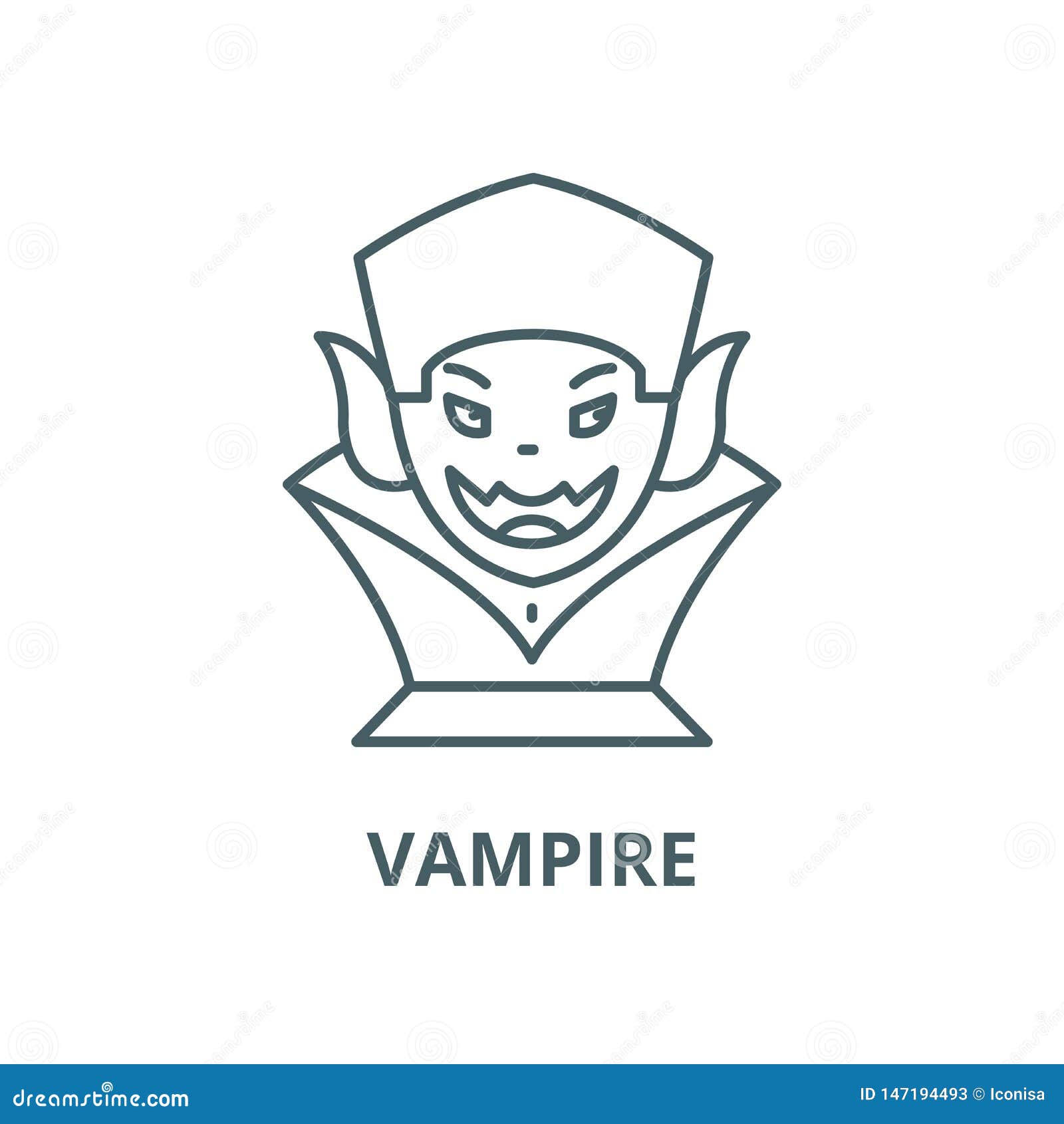Vampire Vector Line Icon, Linear Concept, Outline Sign, Symbol Stock ...