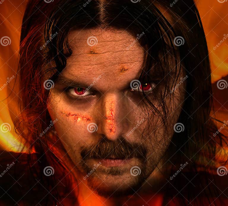 Vampire warrior with scars stock photo. Image of expression - 10499950