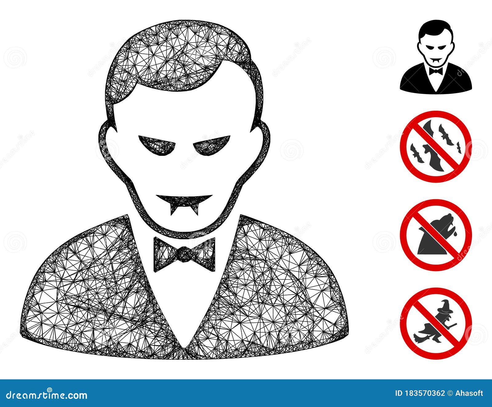 Vampire Web Vector Mesh Illustration Stock Illustration - Illustration ...