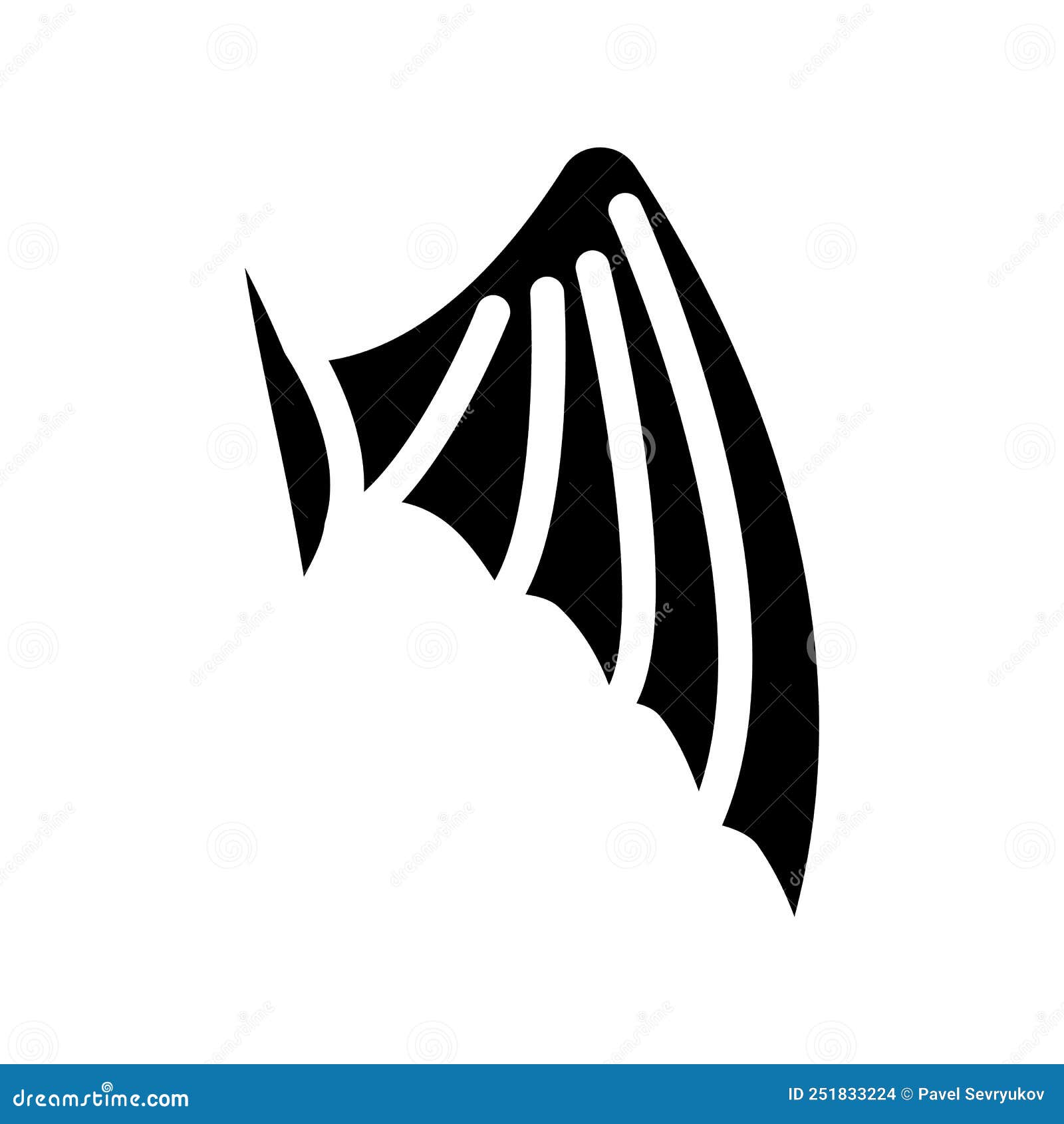 Vampire Wing Glyph Icon Vector Illustration Stock Vector - Illustration ...
