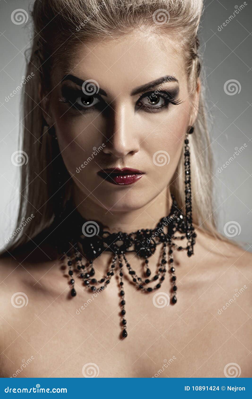 Vampire woman stock photo. Image of blond, mascara, close - 10891424