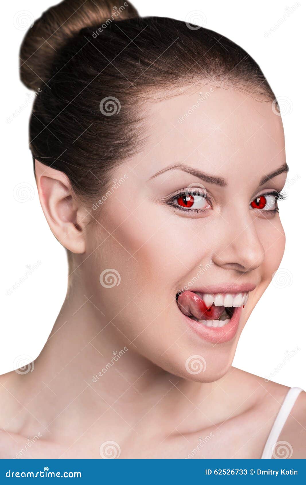 Vampire woman with fangs stock image. Image of attractive - 62526733